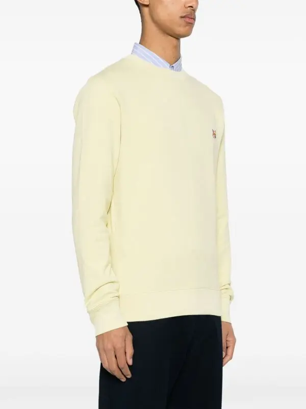 Maison Kitsuné Fox-patch Cotton Sweatshirt - Yellow