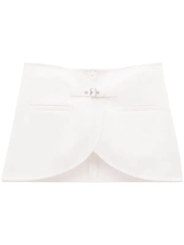 COURREGES Ellipse Buckled Miniskirt - White