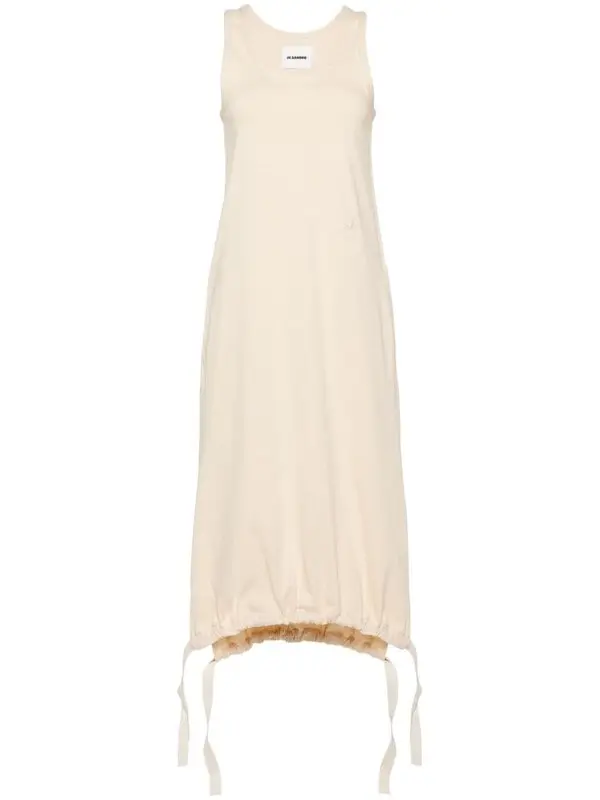 JIL SANDER Monogram-embroidery Jersey Maxi Dress