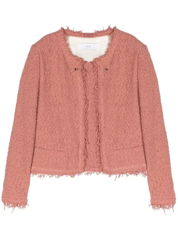 IRO PARIS Shavani Fringed-edge Knitted Jacket - Pink