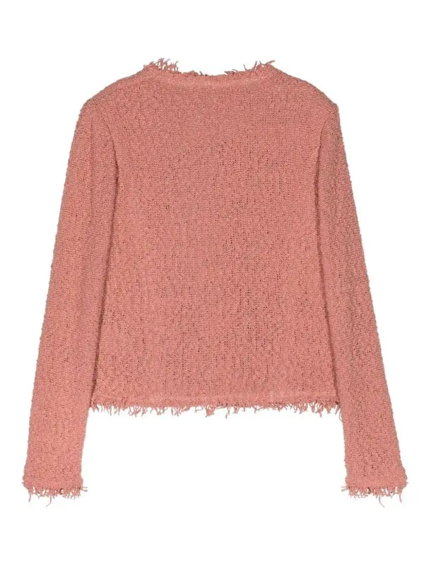 IRO PARIS Shavani Fringed-edge Knitted Jacket - Pink