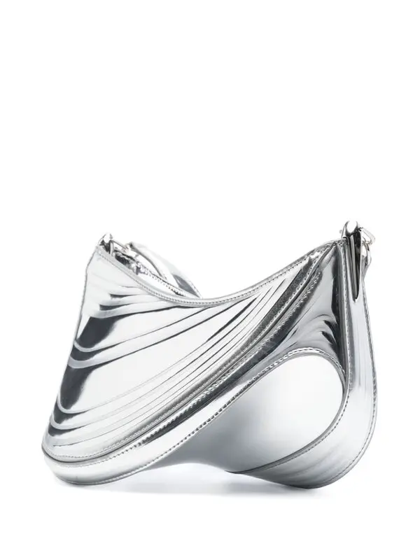 MUGLER Small Spiral Curve 01 Crossbody Bag - Silver
