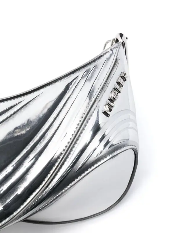 MUGLER Small Spiral Curve 01 Crossbody Bag - Silver