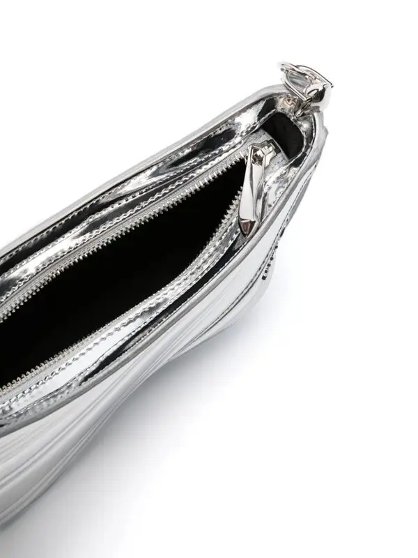 MUGLER Small Spiral Curve 01 Crossbody Bag - Silver