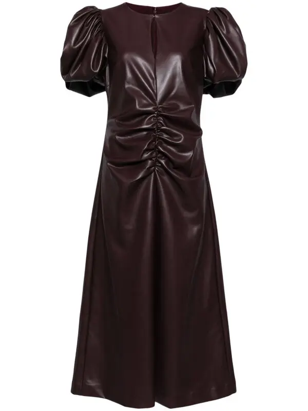 knee length dresses for ladies REMAIN Birger Christensen Burgundy Oversize Leather Jacket