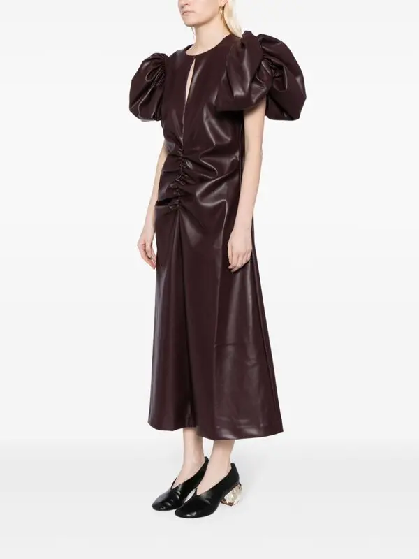 remain birger christensen leather dress Faux Midi In Purple - 15% Off 291