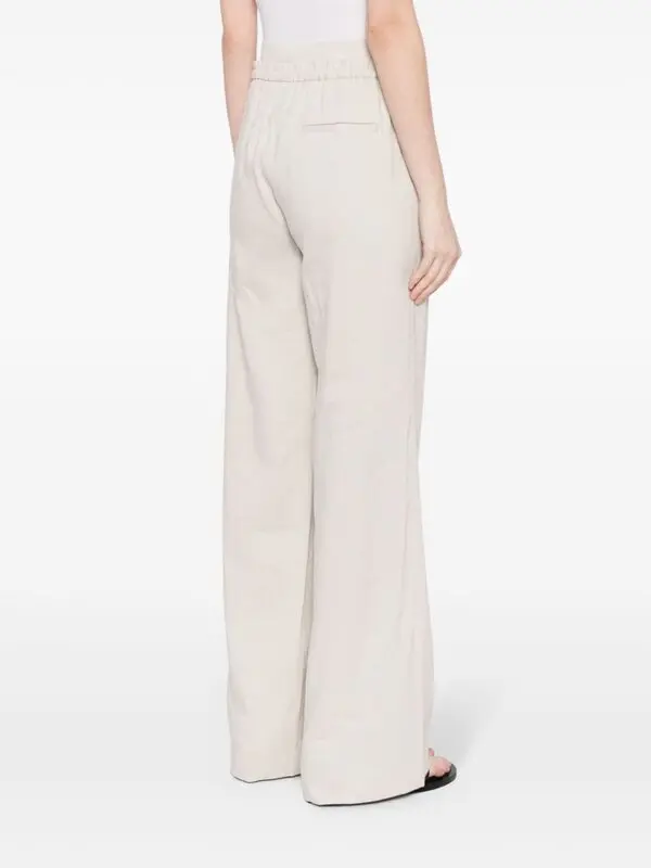Lorena Antoniazzi Linen-blend Wide-leg Trousers - Neutrals