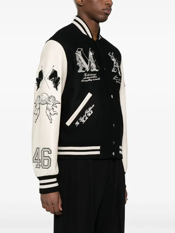 Amiri Ma Angel Varsity Jacket In Black - 40% Off | Editorialist