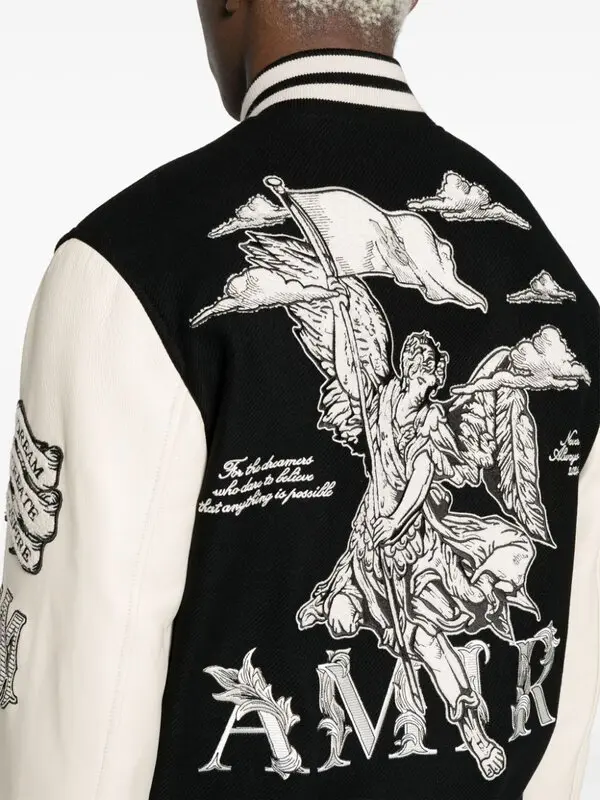 Amiri Ma Angel Varsity Jacket In Black - 40% Off | Editorialist