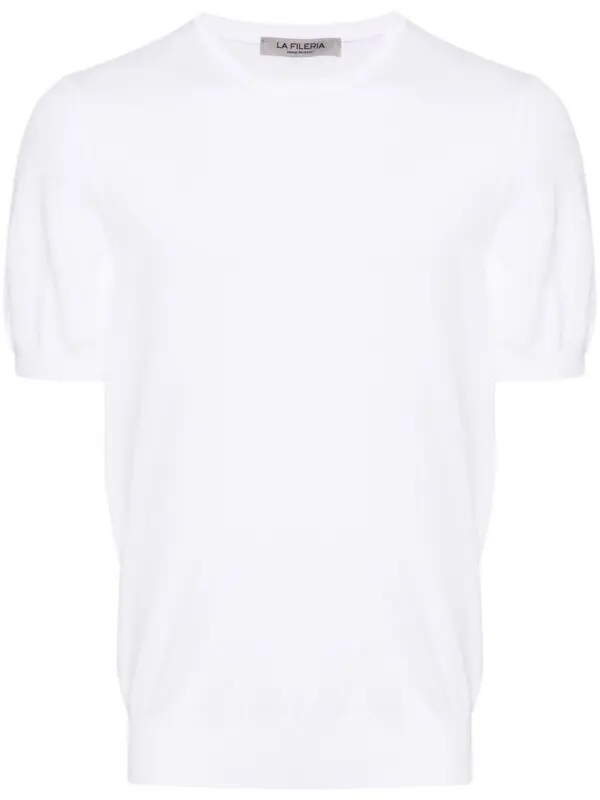 FILERIA Short-sleeve Knitted Jumper - White