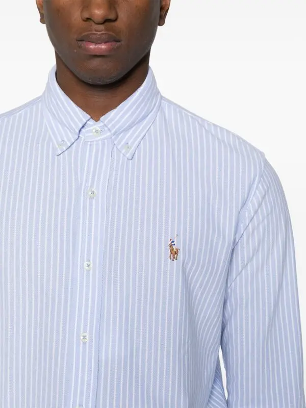 Polo Ralph Lauren Polo-pony-motif Striped Shirt - Blue