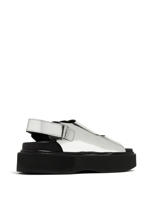 Simone Rocha Buckled Flatform Leather Sandals