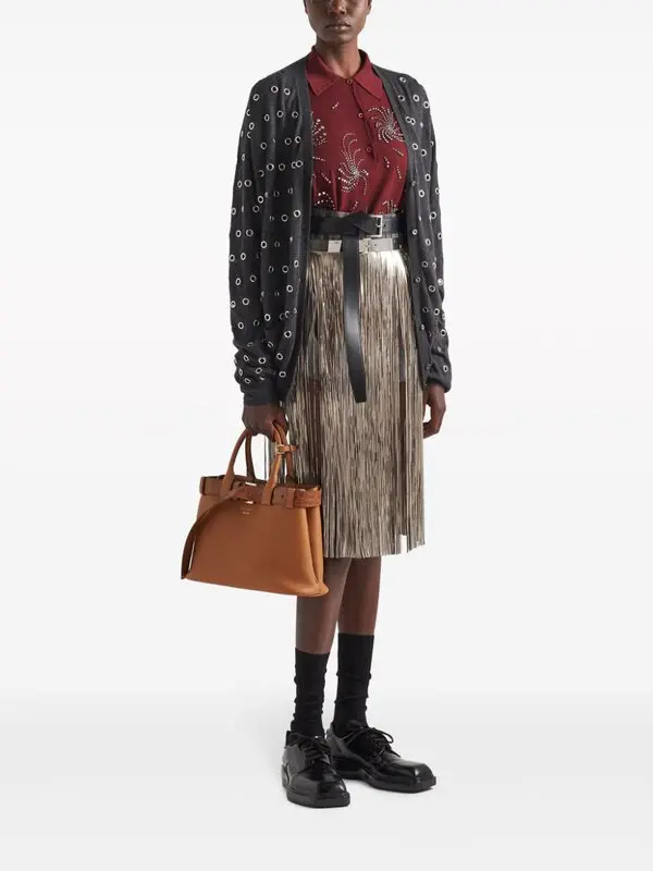 Prada Crystal-embellished Cashmere Polo Shirt