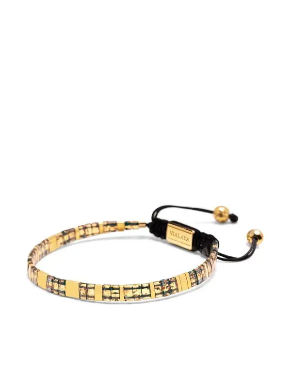 NIALAYA JEWELRY Logo-engraved Beaded Bracelet
