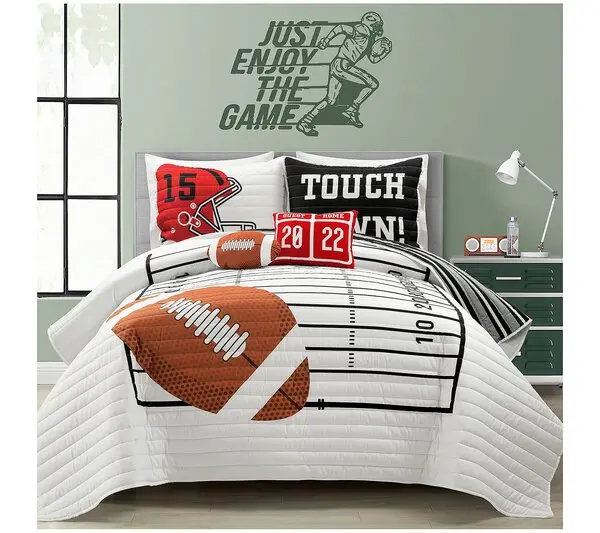 LUSH DECOR American Football Quilt-juvy-full/qu Een - One-color