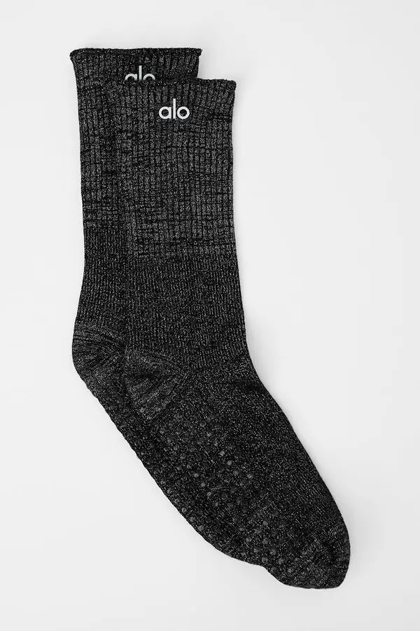 Alo Yoga Glitz And Glam Grip Socks - Black | Editorialist