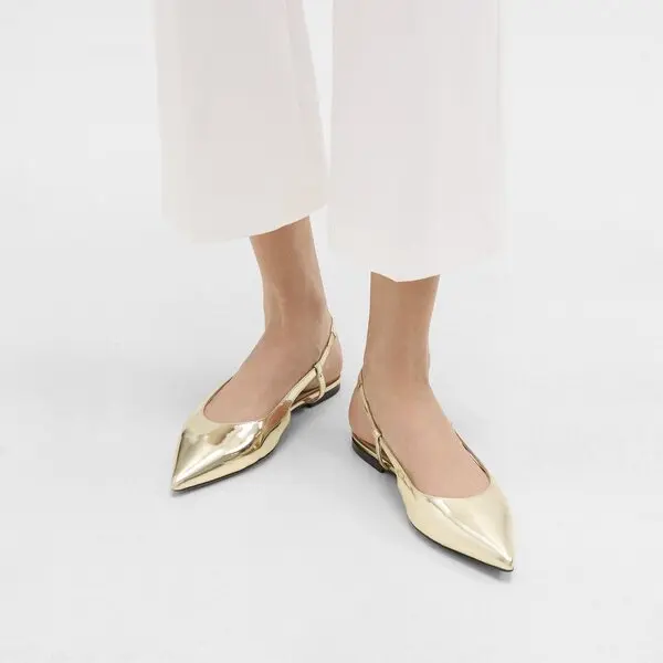 Theory Slingback Flat - Light Gold