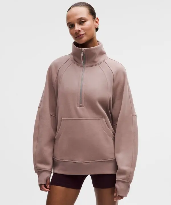 Lululemon Scuba Oversized Funnel-neck Half Zip - Ashen Rose