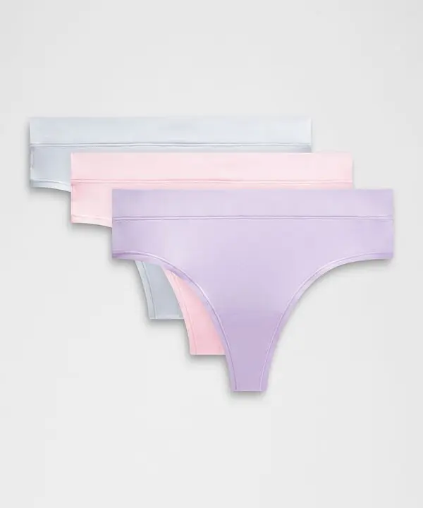 Lululemon Underease High-rise Thong Underwear - Pink Organza/starch Blue/lavender Frost