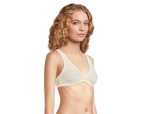 Eberjey Soft Stretch Recycled Lace Plung Bralette Bra Ivory - Bone