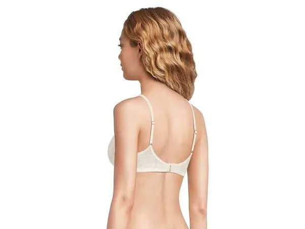 Eberjey Soft Stretch Recycled Lace Plung Bralette Bra Ivory - Bone