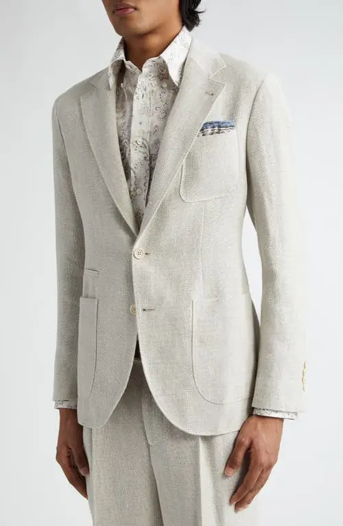 Brunello Cucinelli Chalk Stripe Linen Blend Suit