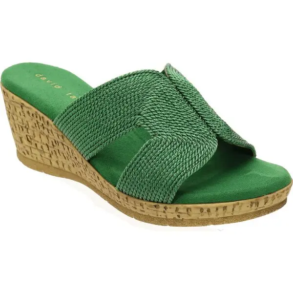 DAVID TATE Vibe Wedge Slide Sandal - Green