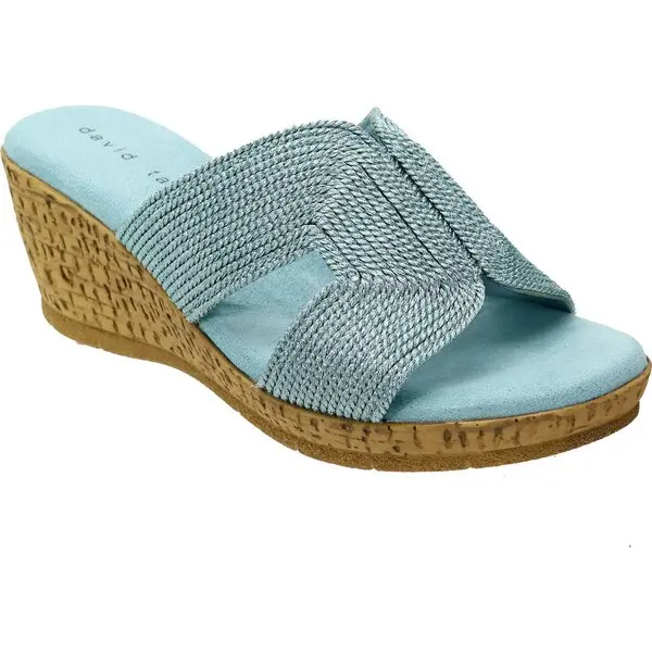 DAVID TATE Vibe Wedge Slide Sandal - Sky