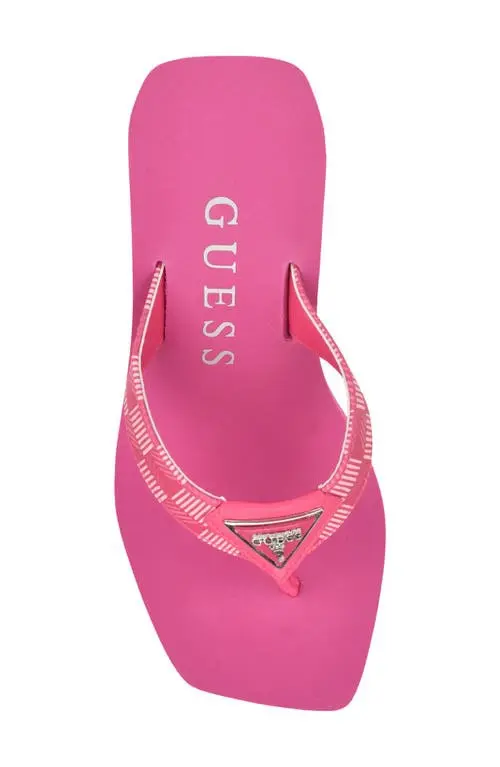 Guess Demmey Platform Wedge Flip Flop - Dark Pink