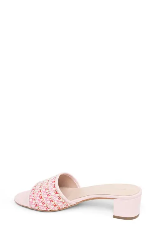 PATRICIA GREEN Harper Raffia Slide Sandal - Blush Pink
