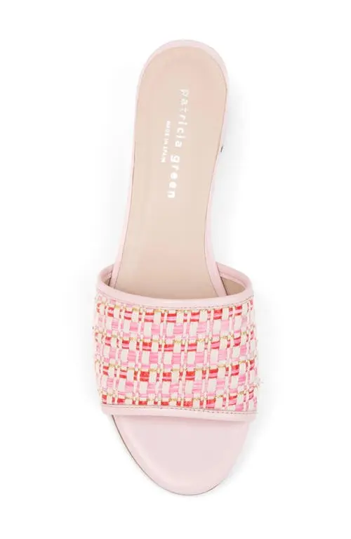 PATRICIA GREEN Harper Raffia Slide Sandal - Blush Pink