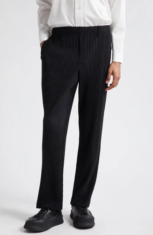 Issey Miyake Pleated Straight Leg Tailored Trousers