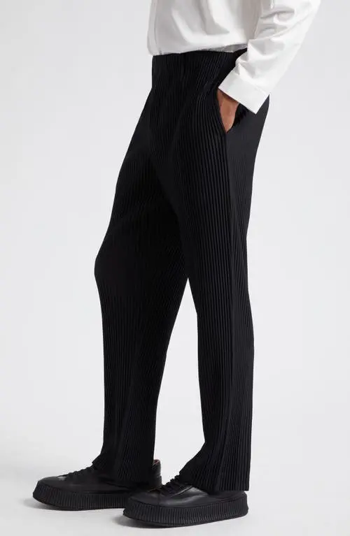 Issey Miyake Pleated Straight Leg Tailored Trousers