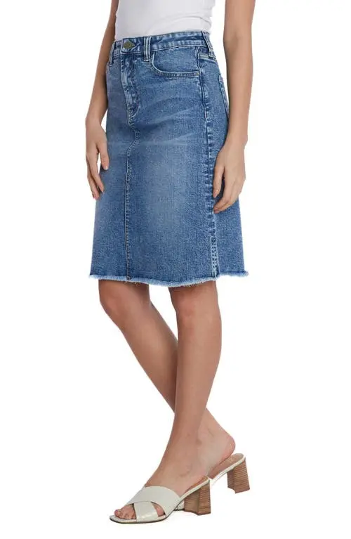 WASH LAB DENIM Fray Hem Pencil Skirt - Denim Dream