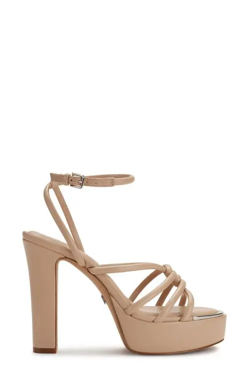 Dkny Ankle Strap Platform Sandal - Light Taupe