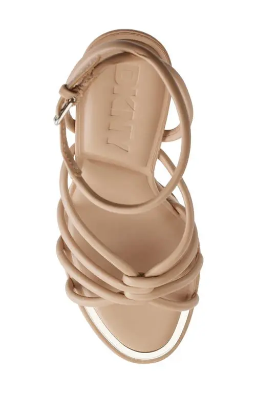 Dkny Ankle Strap Platform Sandal - Light Taupe