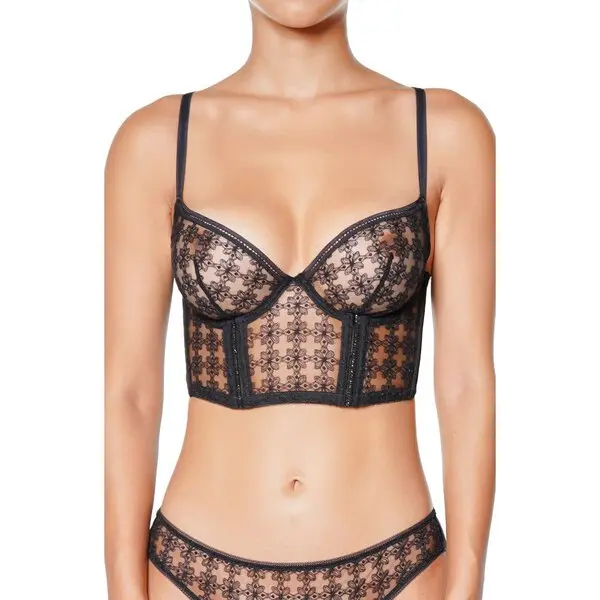 HUIT Caf Fleur Bustier - Black