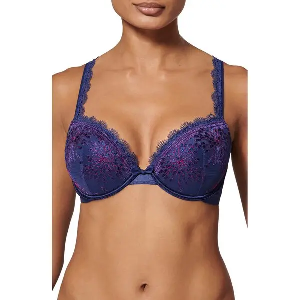 Simone Perele Singuliere Underwire Padded Push-up Bra - Midnight