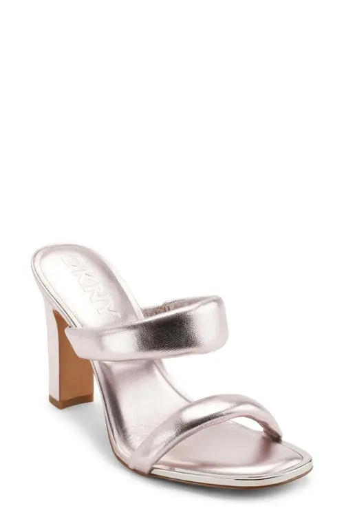 Dkny Metallic Strappy Sandals - Dusty Rose