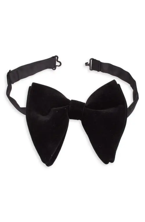 CLIFTON WILSON Silk Velvet Bow Tie - Black