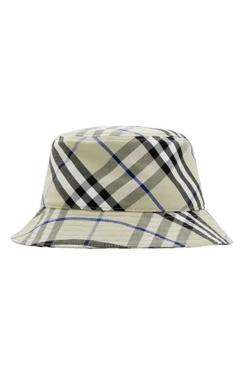 Burberry Ekd Check Twill Bucket Hat - Lichen