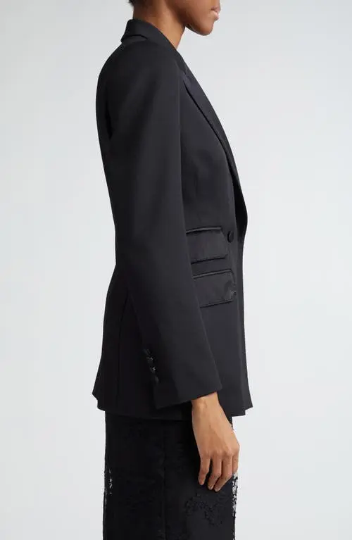 Dolce & Gabbana Double Breasted Wool Blend Tuxedo Jacket