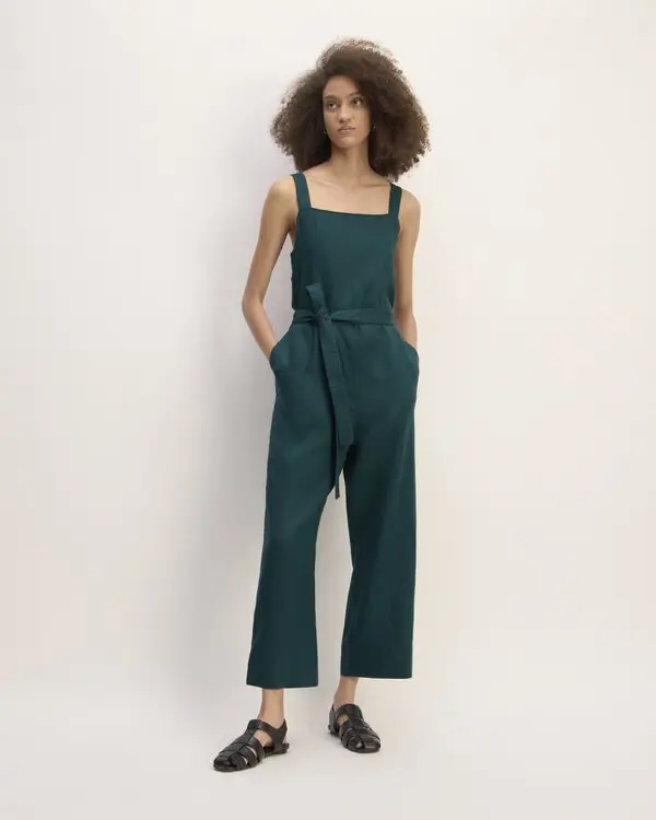 Everlane Linen Side-button Jumpsuit - Dark Sea