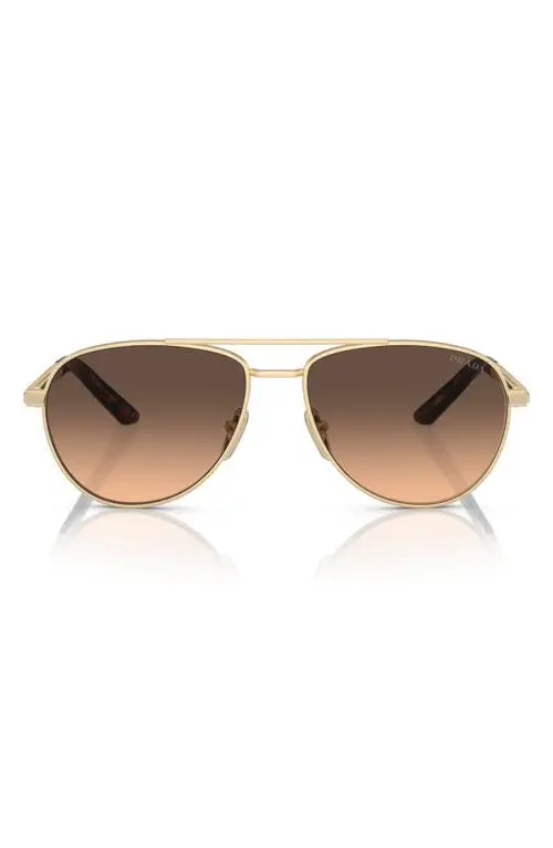 Prada 60mm Pilot Sunglasses - Matte Pale Gold