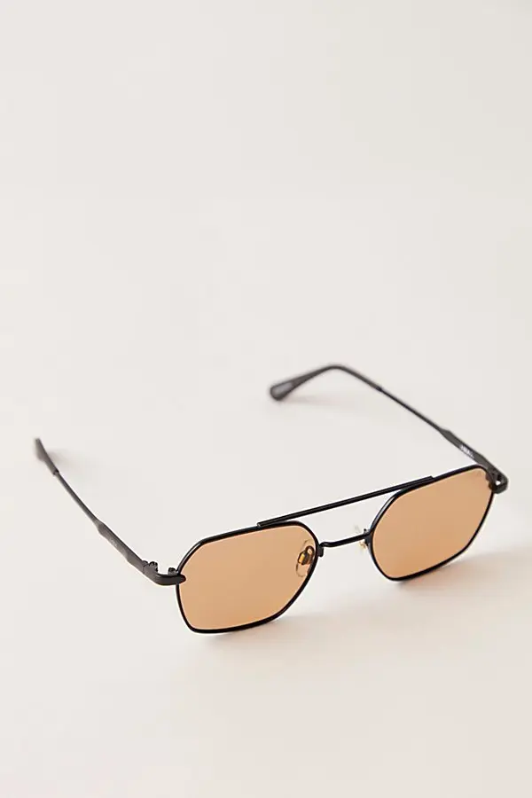 Free People Polarized Aviator Sunglasses - Black/cocoa