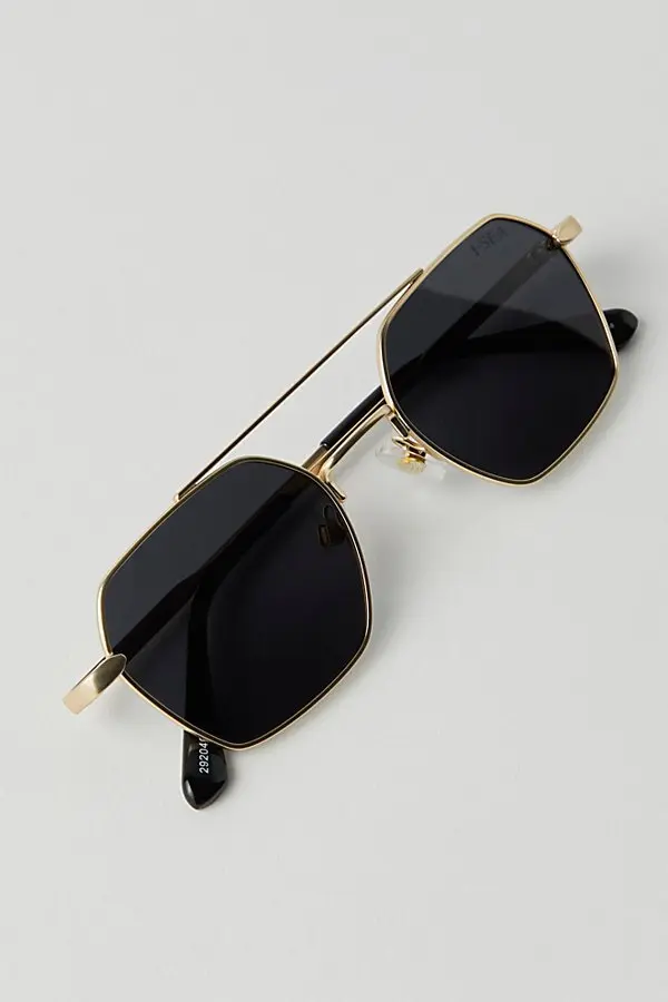 Free People Sara Polarized Sunglasses - Gold/smoke