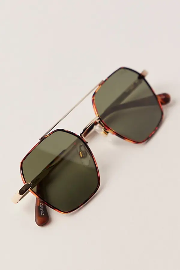 Free People Sara Polarized Sunglasses - Tort/green