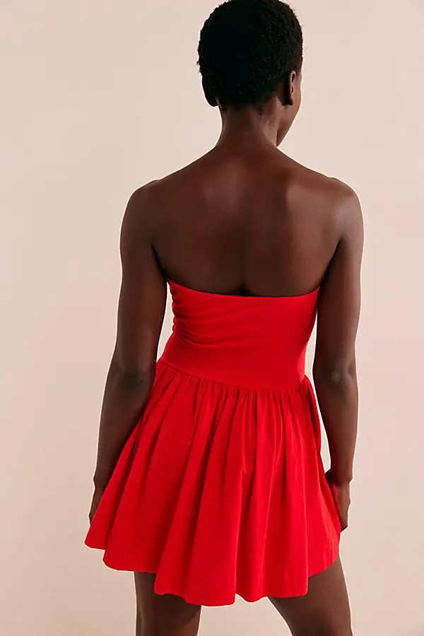 Free People Onda Drop-Waist Tube Mini Dress - Red Convertible | Editorialist