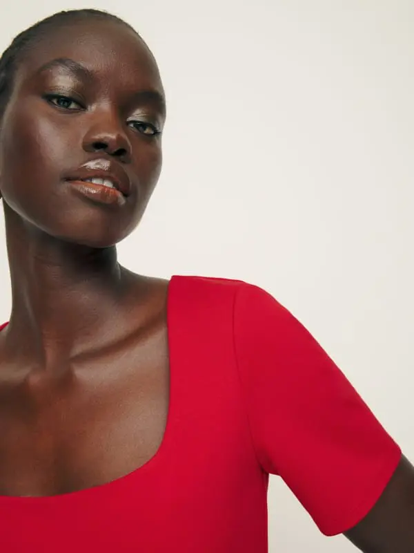 Reformation Carol Knit Dress - Red | Editorialist