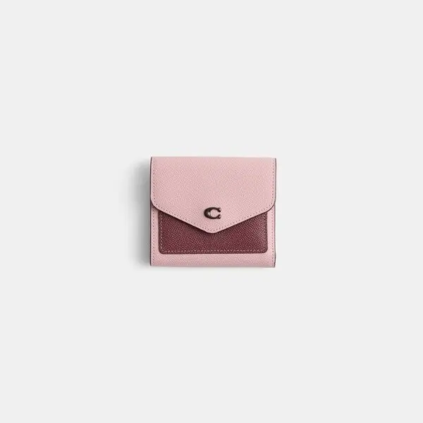 COACH Restored Wyn Small Wallet In Colorblock - Pewter/carnation Multi